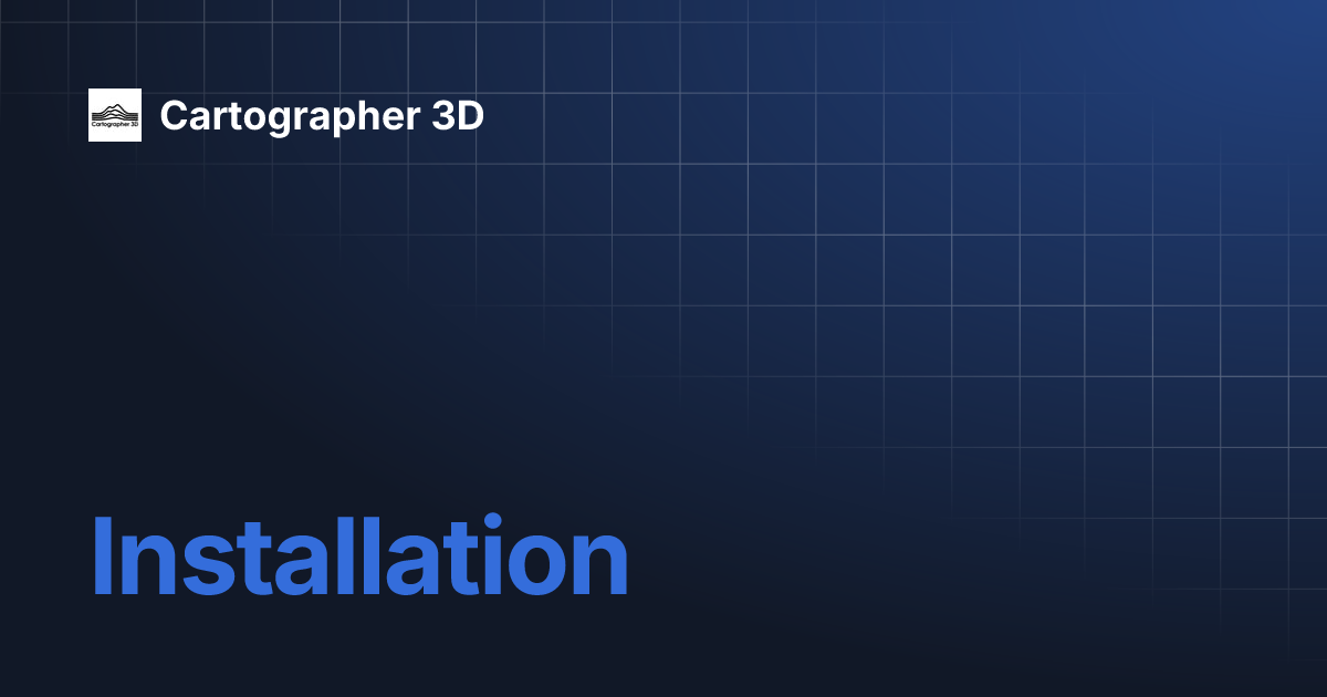 Installation | Cartographer 3D