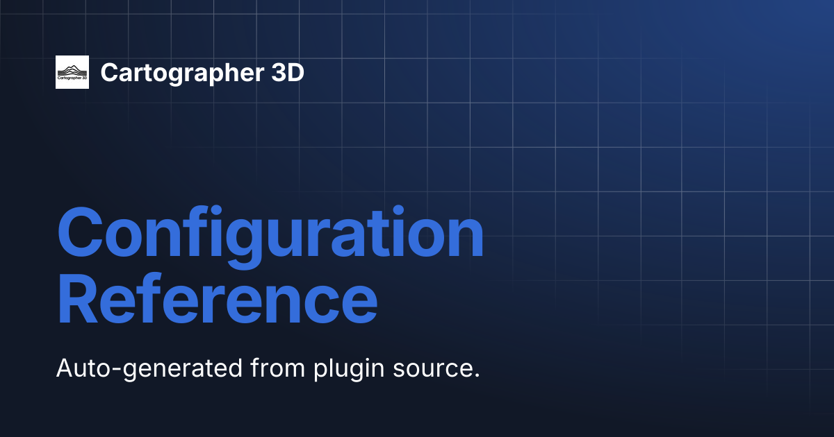 Configuration Reference | Cartographer 3D